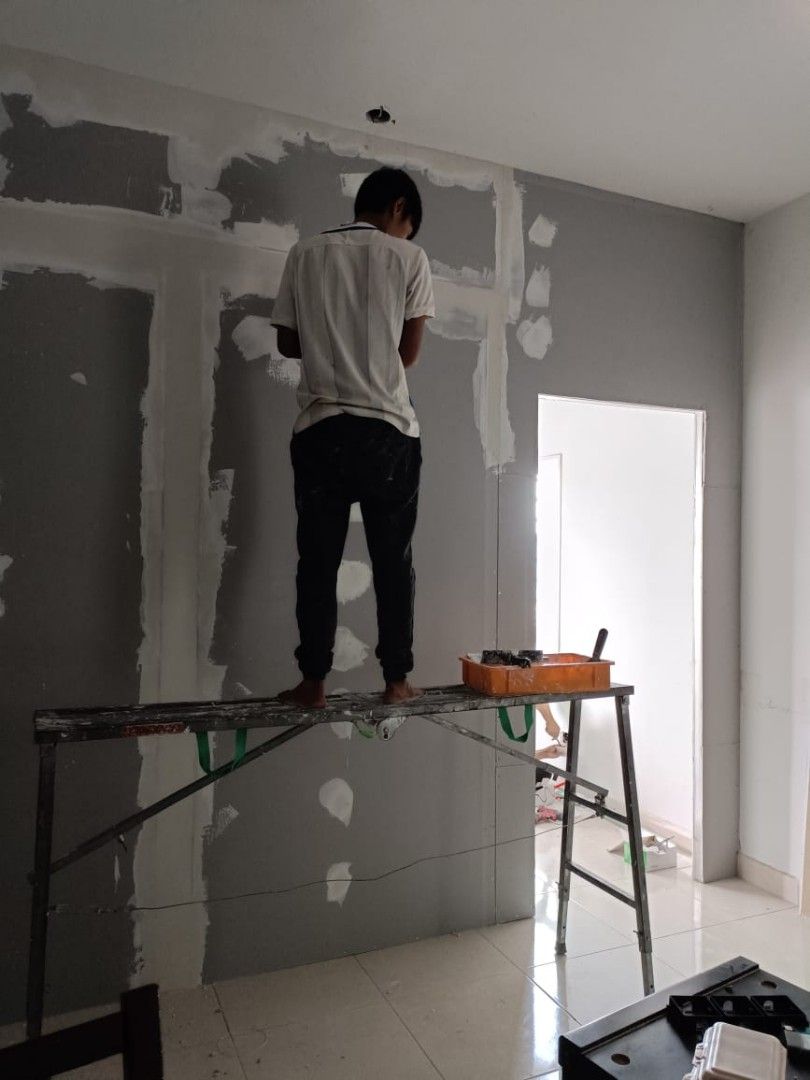 Renovation Plaster Ceiling Partition Paint Wiring Hacking conceal ...