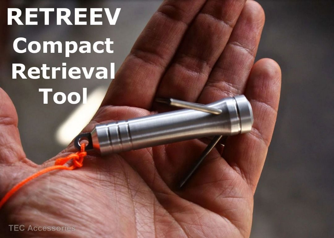 RETREEV Compact Retrieval Tool (Black/Red and Anodized) on Carousell