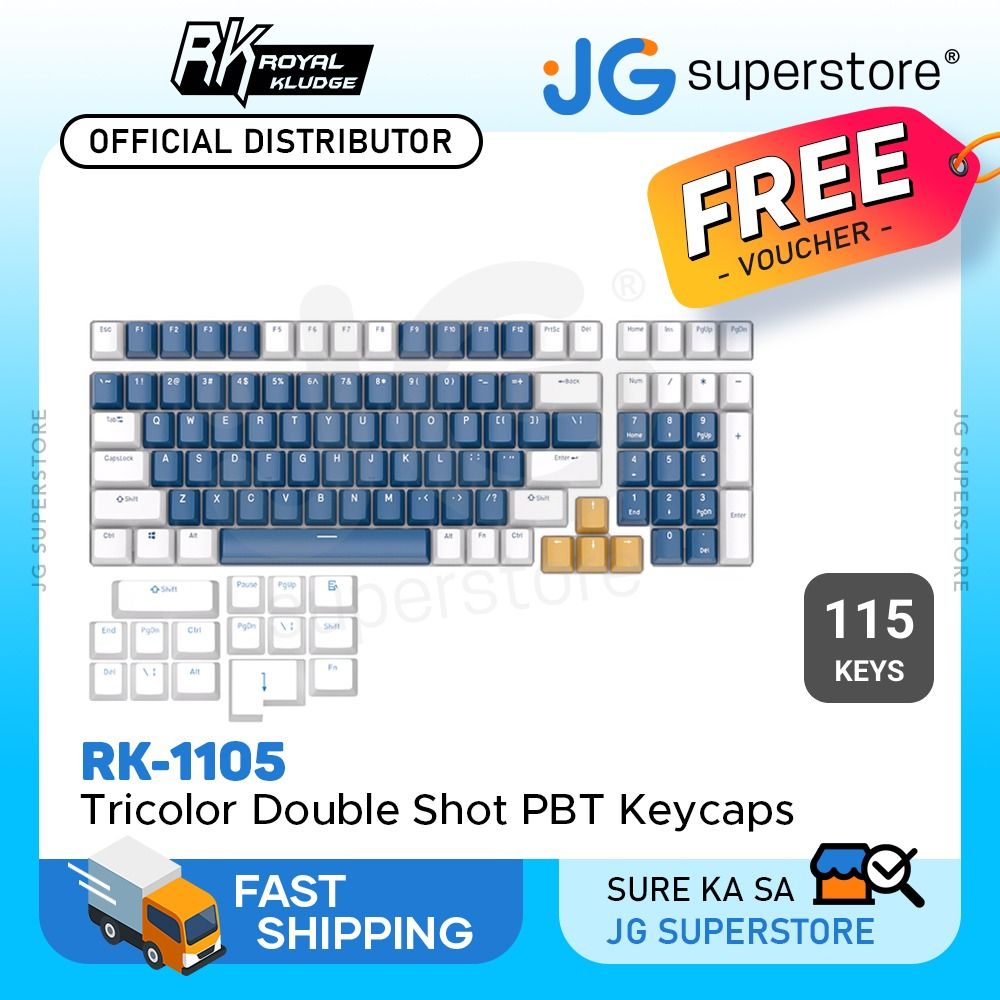 Royal Kludge RK RK-1105 Double Shot PBT Keycaps with IBM 115-Key ...