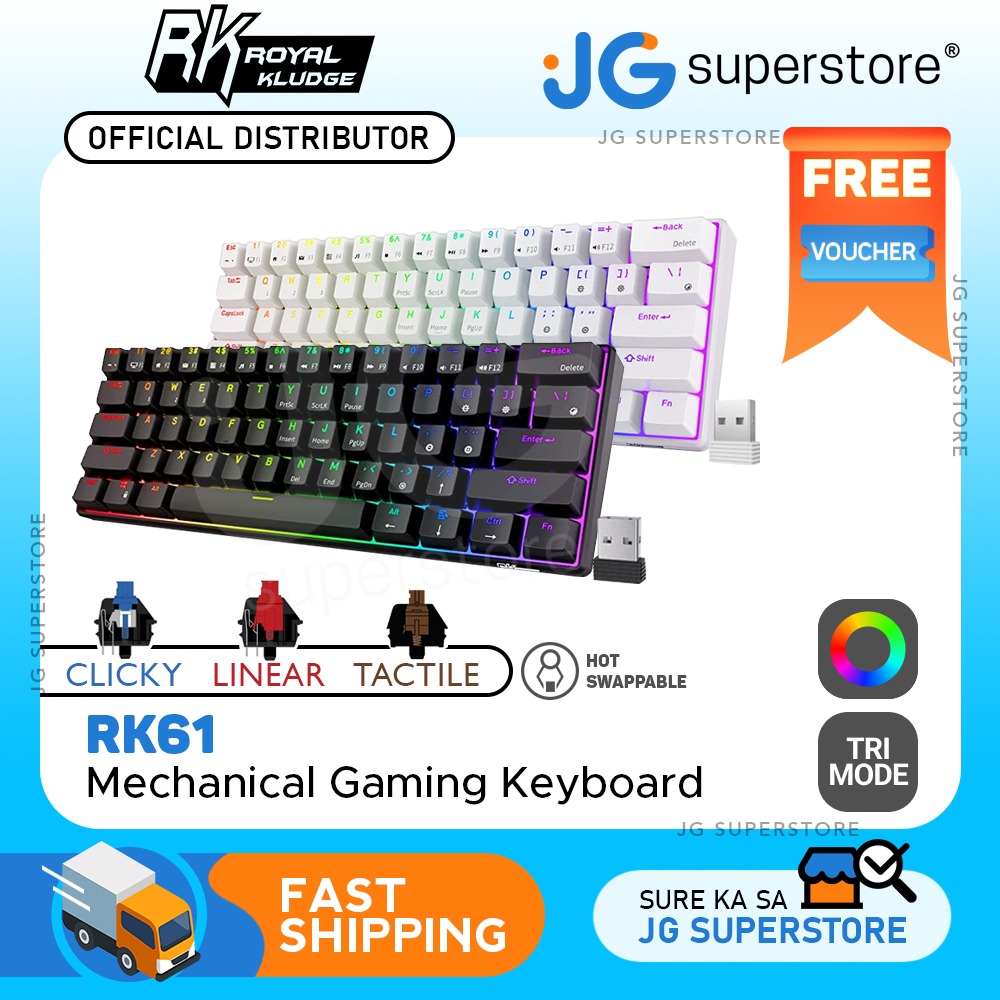 Royal Kludge RK RK61 RGB 61 Keys Mechanical Gaming Keyboard 2.4G ...