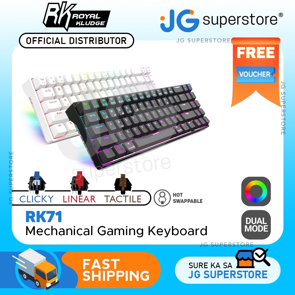 Royal Kludge RK RK71 RGB 71 Keys Dual-Mode 70% Mechanical Gaming ...