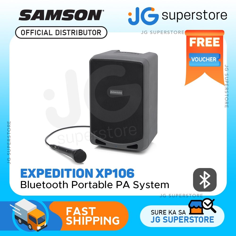 Samson Expedition XP106 Bluetooth Portable PA System with included Wired Dynamic Handheld ...
