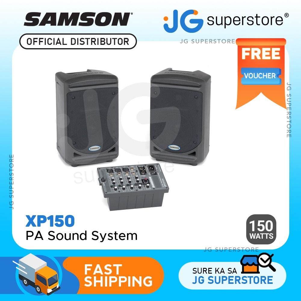Samson Expedition XP150 Portable PA Sound System 2x75" 150 Watt ...