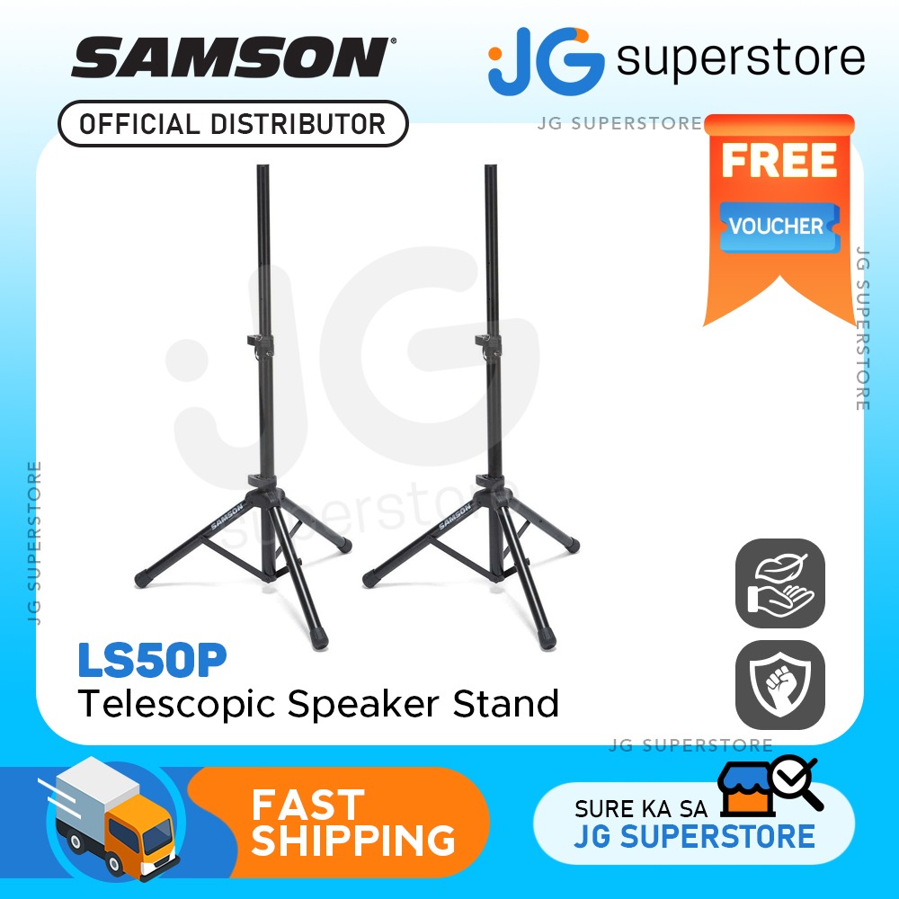 Samson LS50P Durable Speaker Stand (Pair) with Adjustable Height ...
