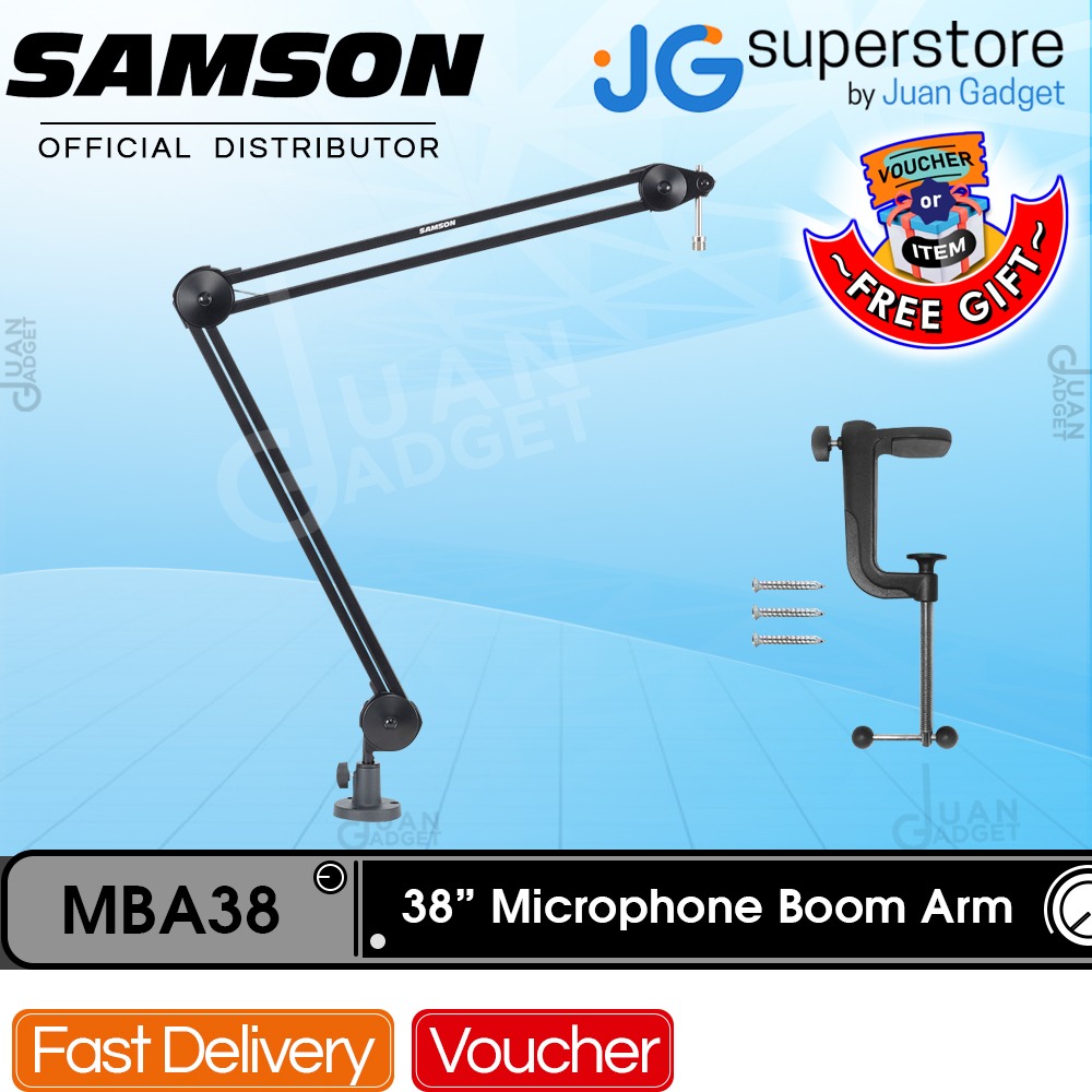 Samson MBA38 38-Inch Solid Matte Finish Microphone Boom Arm Good for ...
