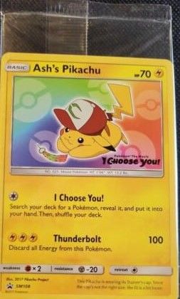SEALED Pokemon Ash's Pikachu SM108 Black Star "I Choose You" Promo Card ...