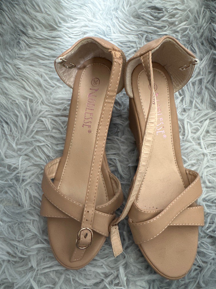 Skin Tone Wedge, Women's Fashion, Footwear, Wedges on Carousell