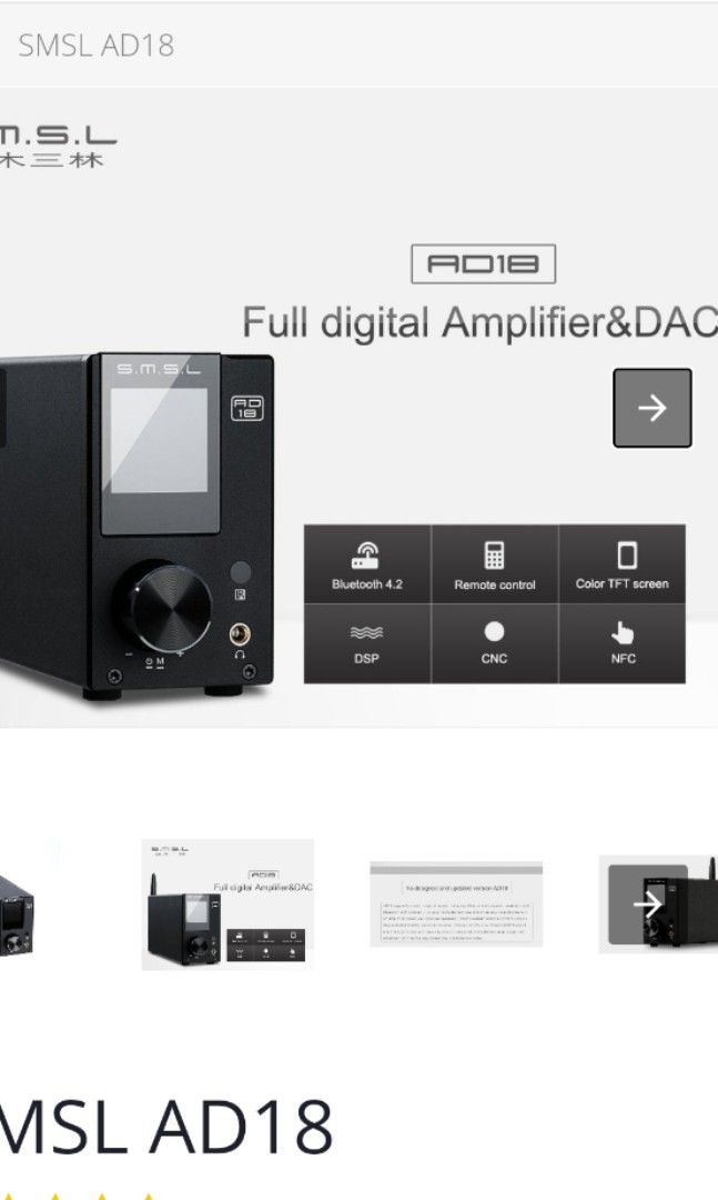 SMSL AD18 Digital Amplifier, Audio, Soundbars, Speakers & Amplifiers on Carousell