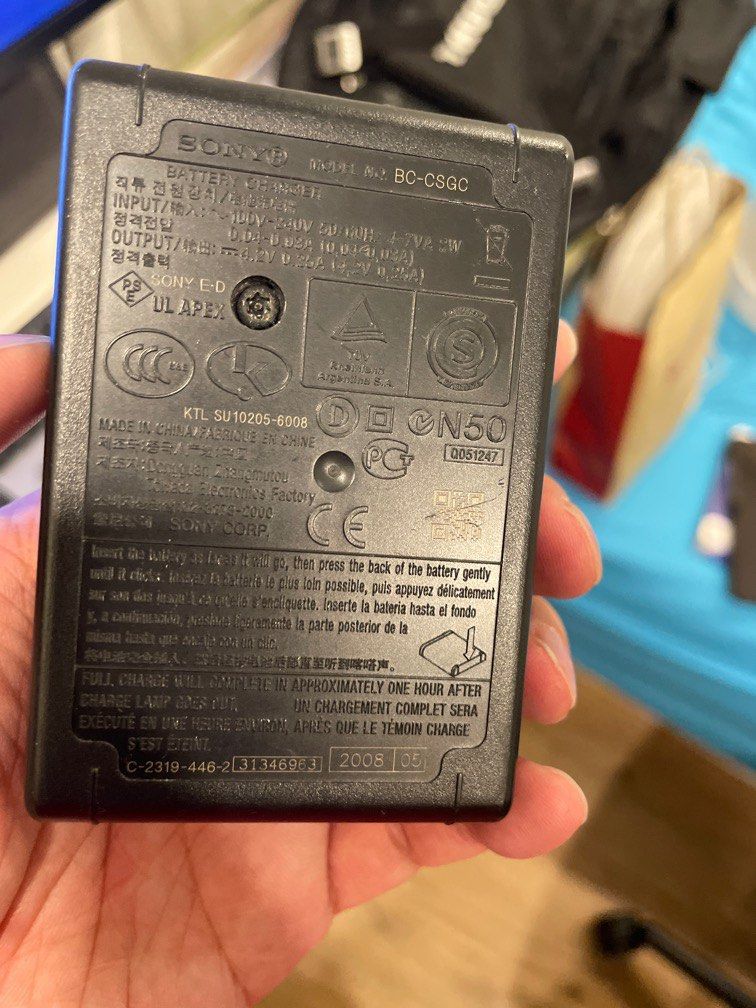 Sony camera battery charger BC-CSGC, Photography, Photography ...