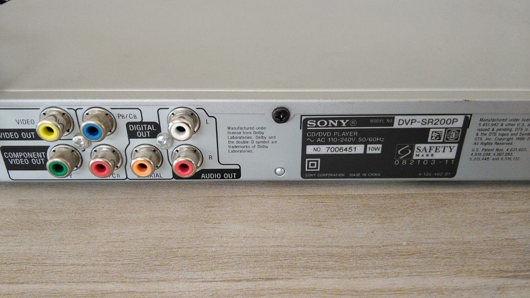 Sony DVP SR200P DVD/CD Player, TV & Home Appliances, TV & Entertainment ...