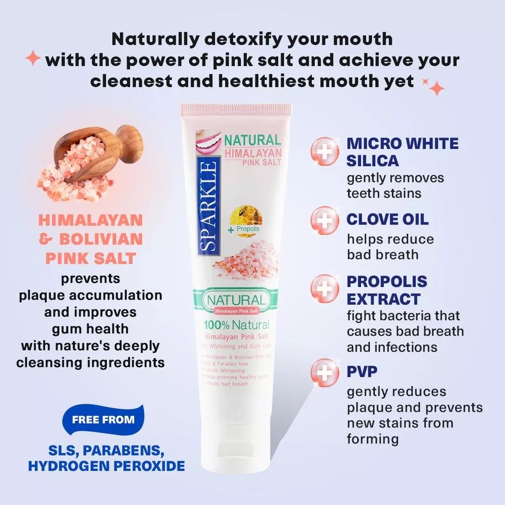 Sparkle Natural Himalayan Pink Salt Healthy Whitening Toothpaste 100g ...
