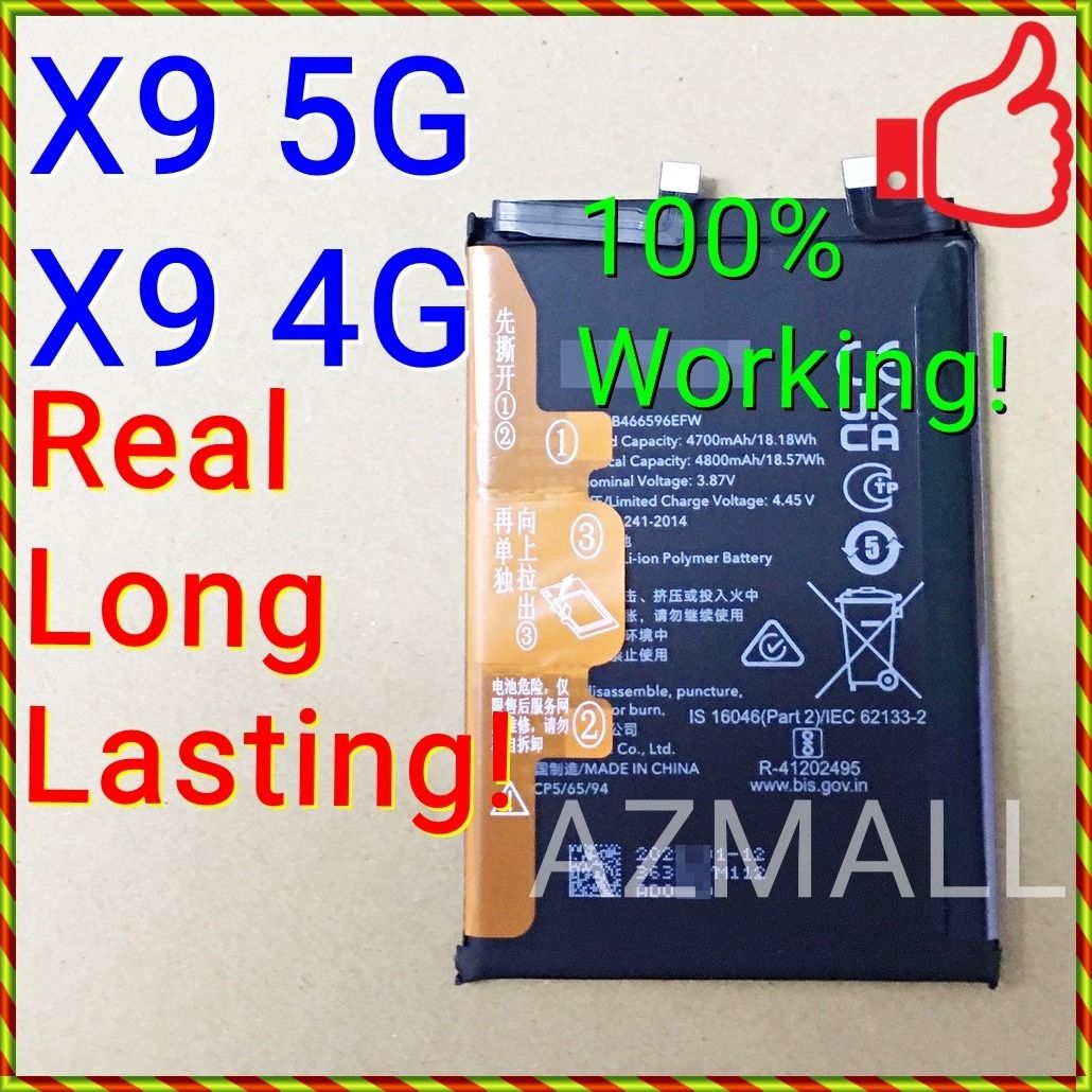 (Support 66W Fast Charge) NEW ORI Long Lasting Stable Battery HB466596EFW for Honor X9 5G / X9 ...