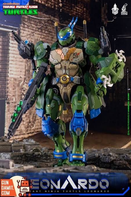 TEEN AGE MUTANT NINJA TURTLE TMNT LEONARDO MECH DIECAST ACTION FIGURE ...