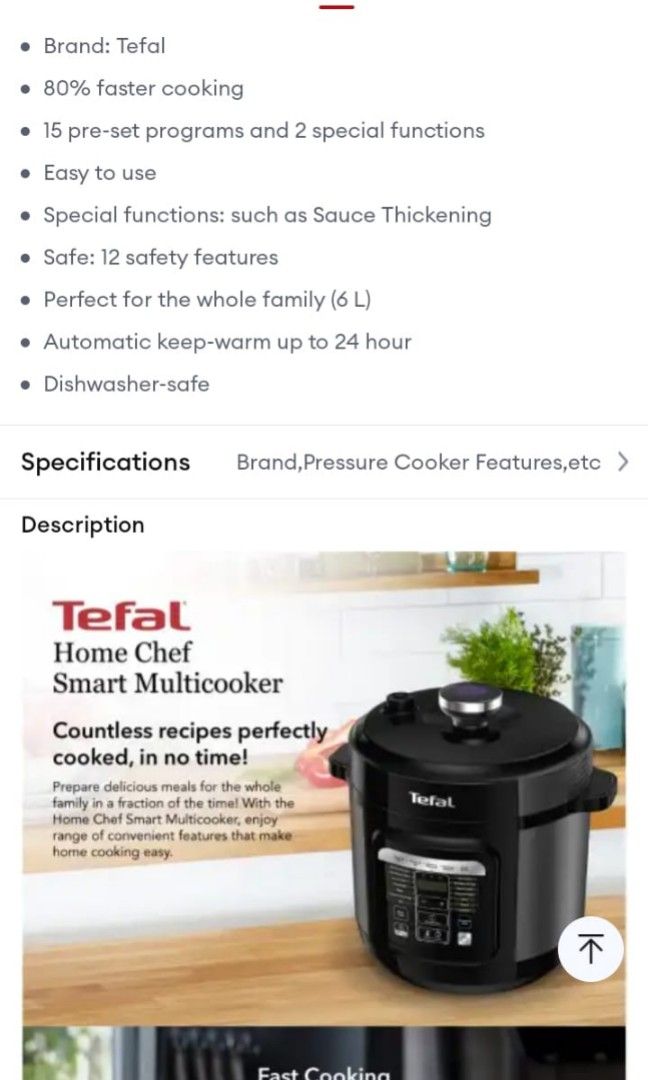 Tefal 6L multipcooker / pressure cooker / Brand New Seal/ Local warranty, TV & Home Appliances ...