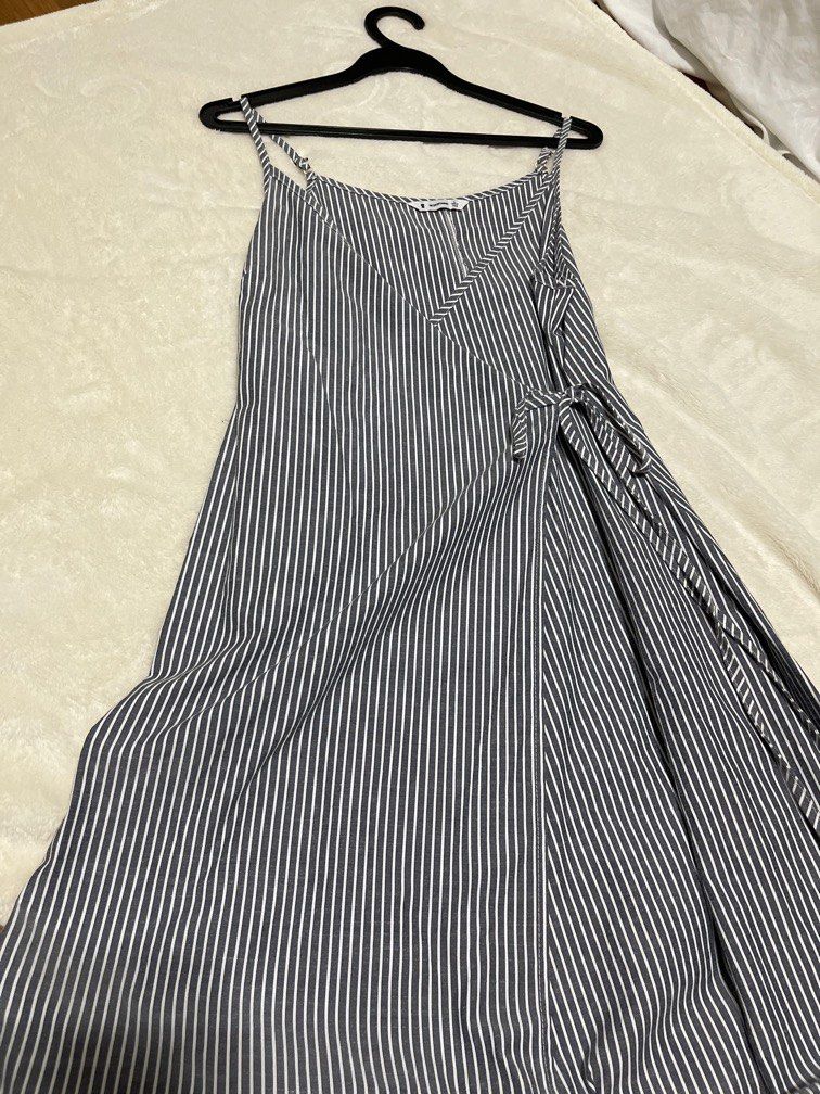 TEM striped wrap dress, Women's Fashion, Dresses & Sets, Dresses on ...