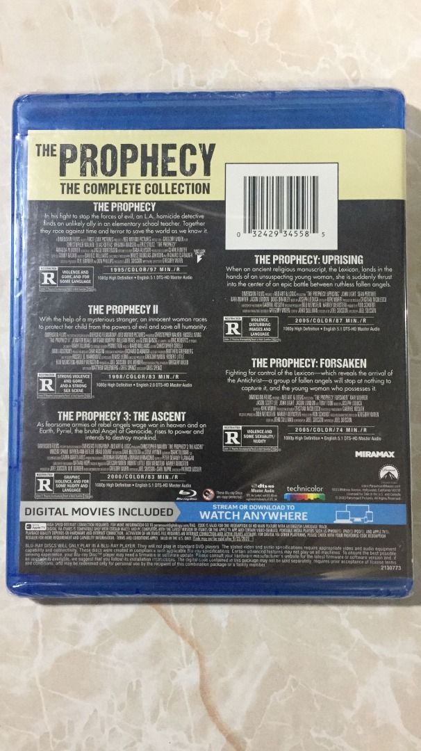 The Prophecy: The Complete Collection Blu-ray, 興趣及遊戲, 音樂、樂器 & 配件, 音樂與媒體 ...