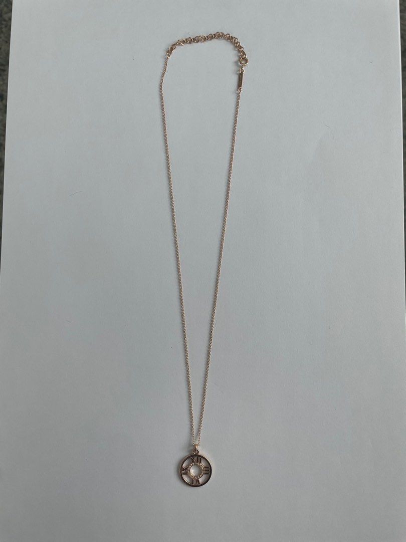 Tiffany & Co Atlas Rose Gold Diamond Necklace, Women's Fashion, Jewelry ...