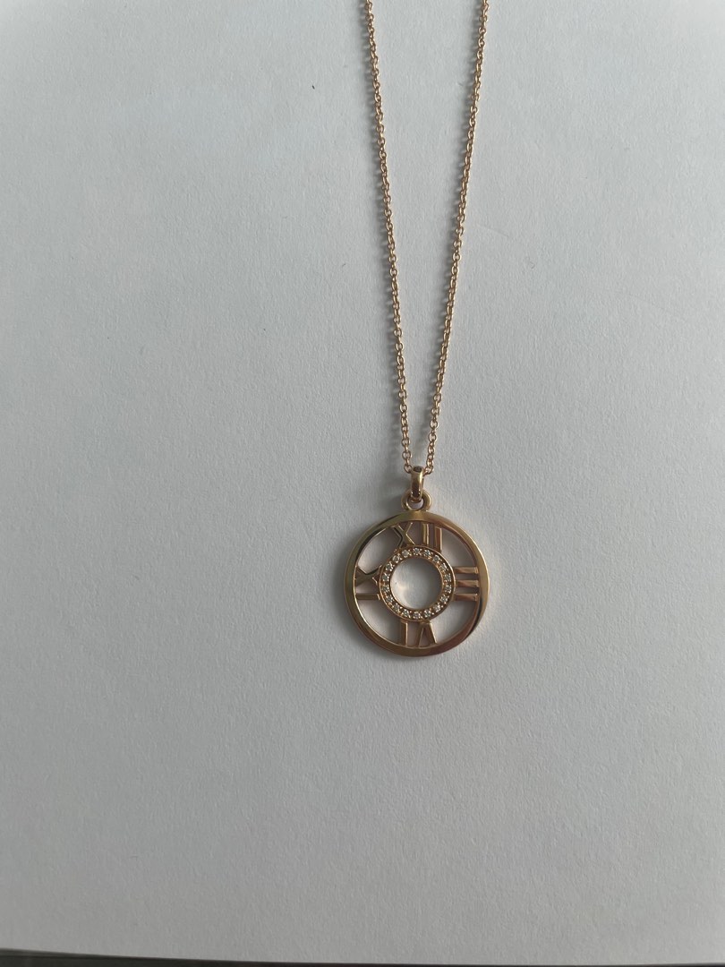Tiffany & Co Atlas Rose Gold Diamond Necklace, Women's Fashion, Jewelry ...