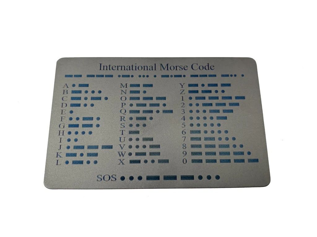 Titanium COMM Card - International Morse Code / SOS / Notes ...