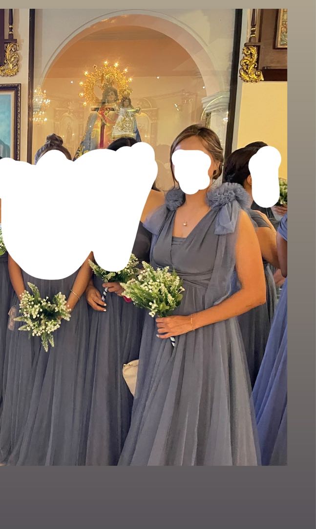 Tulle Infinity Dress (Dusty Blue), Women's Fashion, Dresses & Sets ...