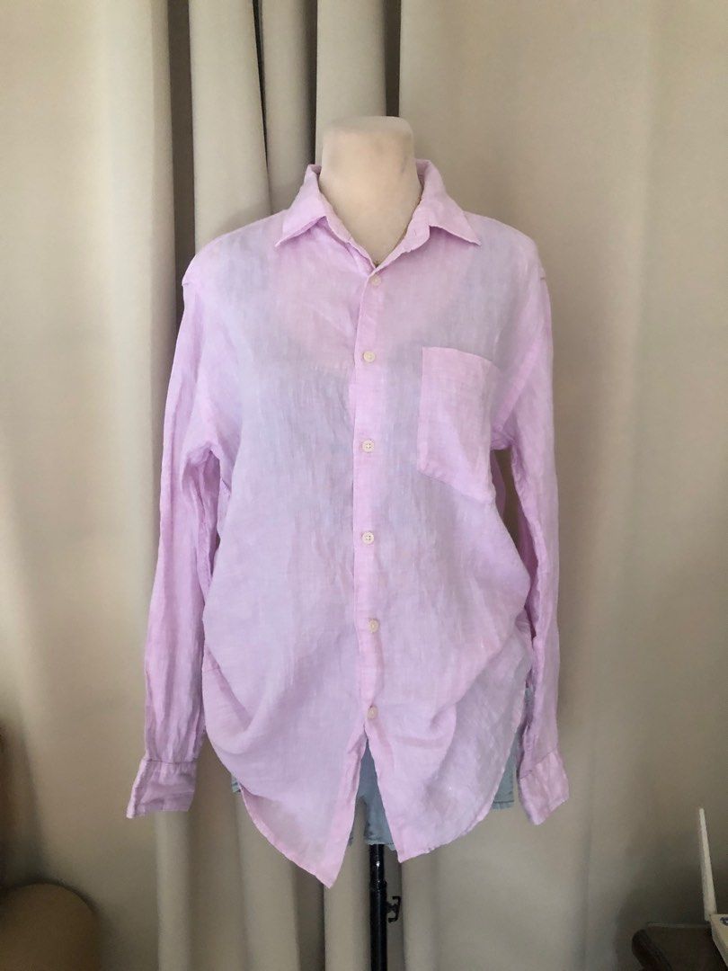 UNIQLO TOPPER/ linen, Women's Fashion, Tops, Shirts on Carousell