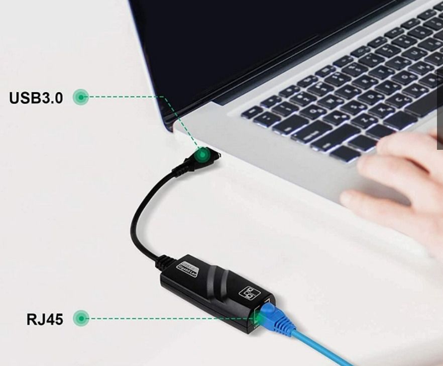 USB 3.0/TYPE C 3.0 to RJ45 Gigabit Lan Adapter 10/100/1000 Mbps Ethernet Network Adapter Type-C ...