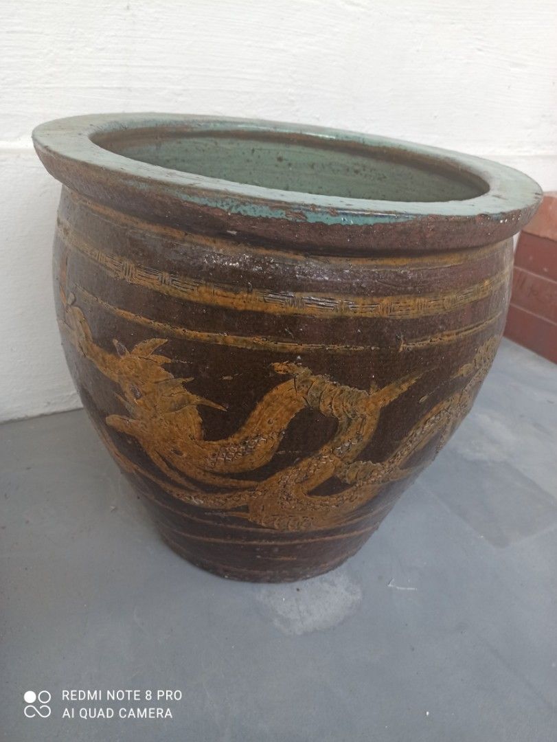 Vintage Big Dragon Flower Pot, Furniture & Home Living, Gardening, Pots ...