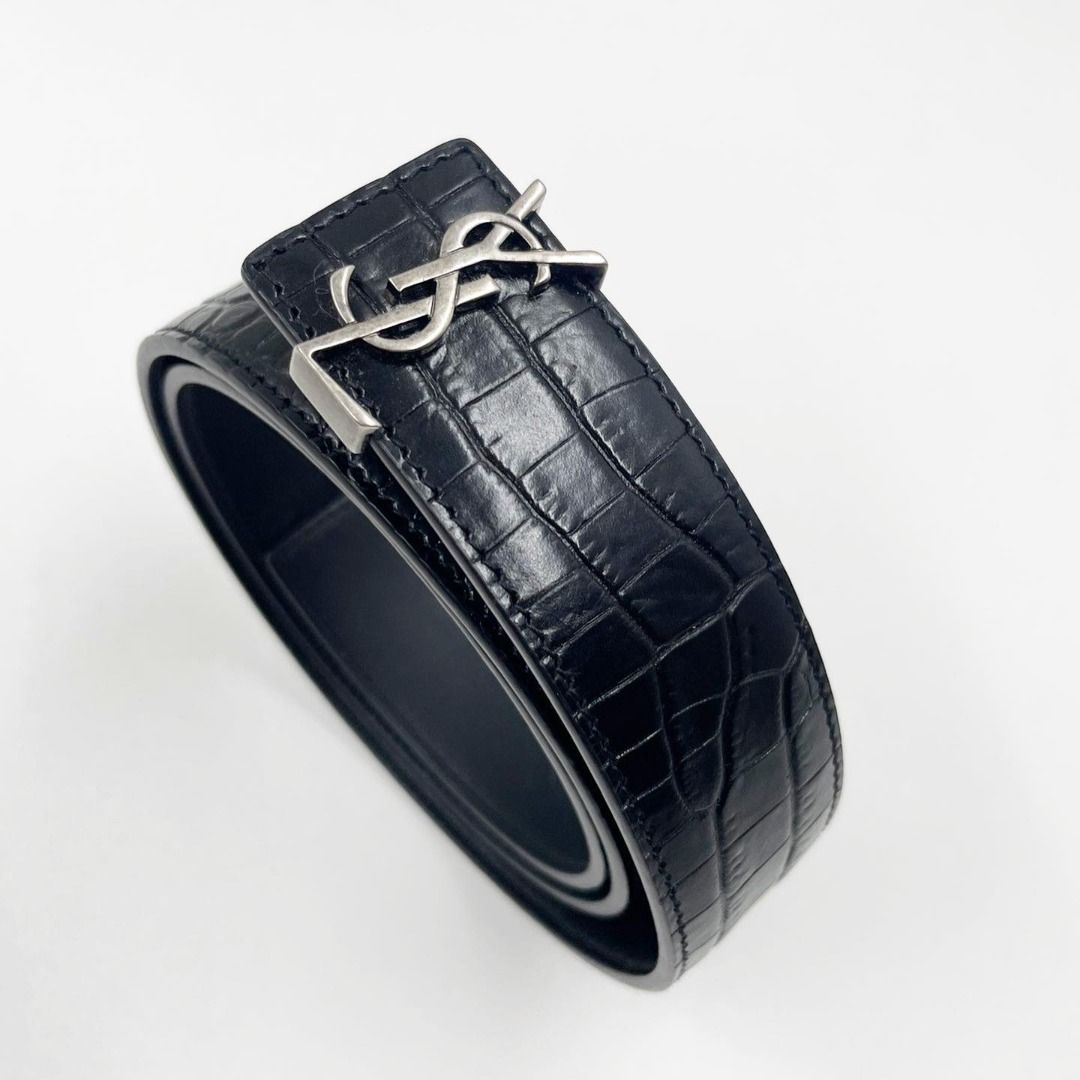 YSL Crocodile Embossed Belt, Women's Fashion, Watches & Accessories ...