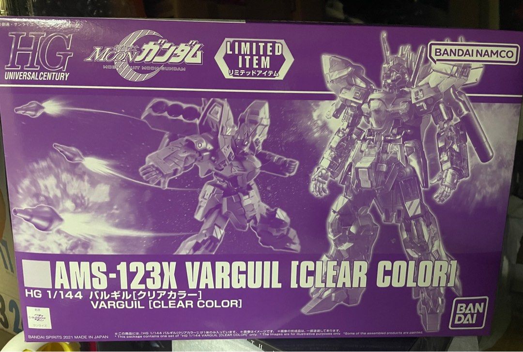 現貨 全新 日本GUNDAM BASE限定 HG 1/144 彩透版 VARGUIL 沙煞比前期型 GUNDAM MOON HG 1/144 ...