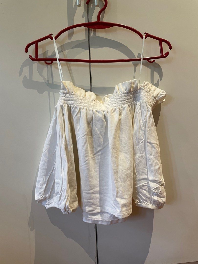 Zara White Off Shoulders Top on Carousell