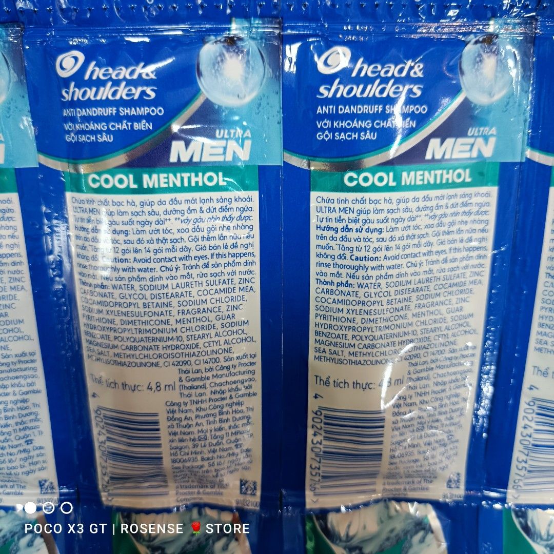10pcs x 4.8ml ULTRAMEN COOL MENTHOL SHAMPOO MEN with Cool Menthol ...