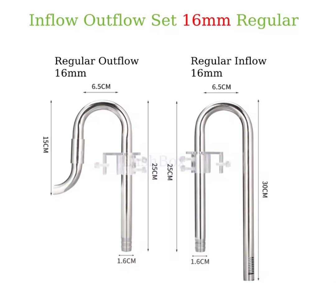 16/22mm In & out flow Stainless Steel Pipe, Pet Supplies, Homes & Other ...