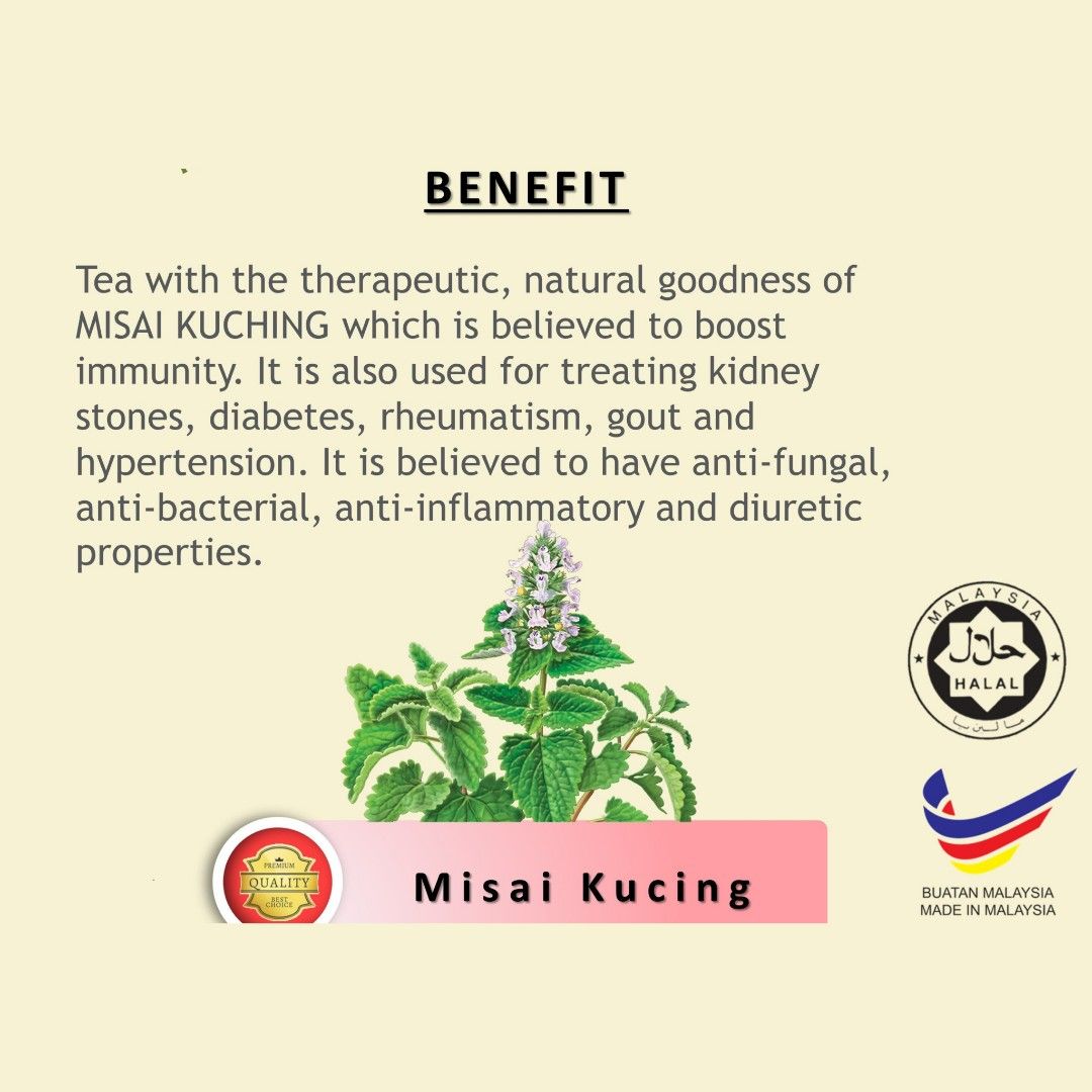 20saches per box tea 3gm bag natural Misai Kucing Tea clean kidney anti ...