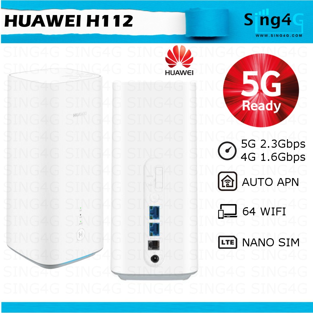 5G 2.3G Sim Router Huawei H112 WIFI 6 64 WIFI SINGTEL GOMO VIVIFY ...