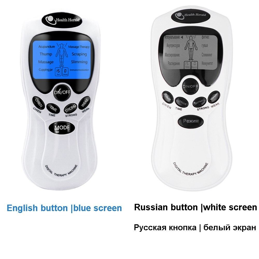 8-Mode Electric Tens Muscle Stimulator Ems Acupuncture Face Body Massager Digital Therapy Herald ...