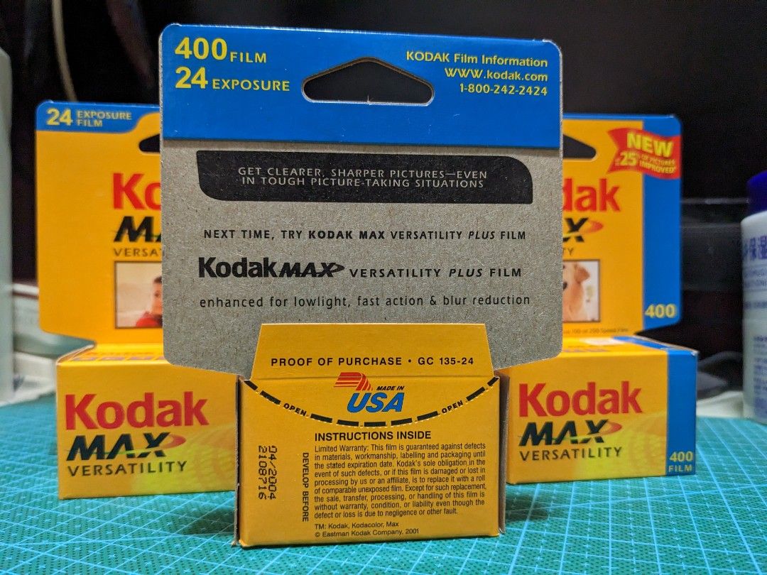絕版過期菲林 Kodak Max 400 Exp.24 expired in 04/2004 Made in USA, 攝影器材, 攝影配件 ...