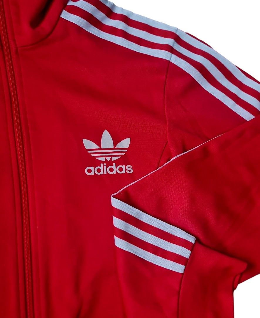 Adidas Red Tracksuit on Carousell