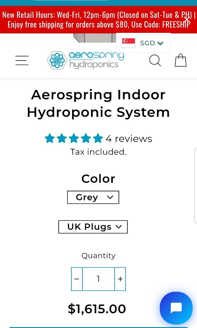 Aerospring Hydroponics Indoor Garden System plus germination light ...