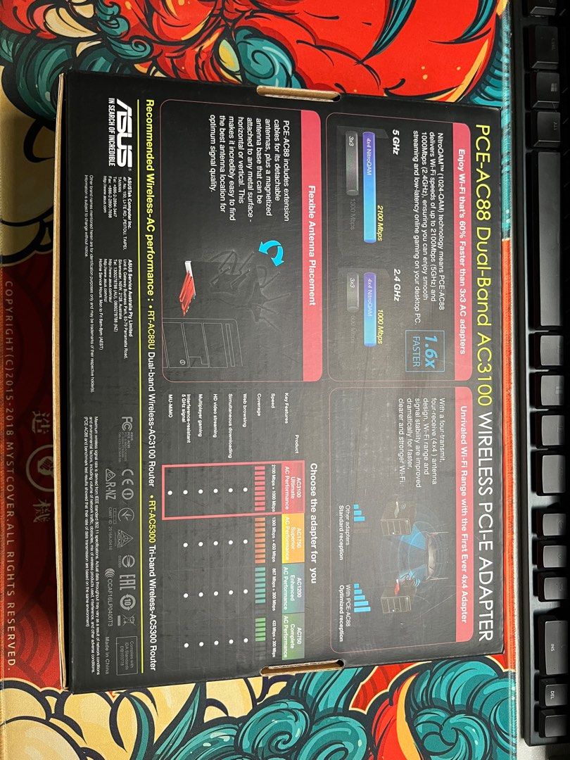 Asus AC88 AC3100 wifi pcie adapter, Computers & Tech, Parts ...