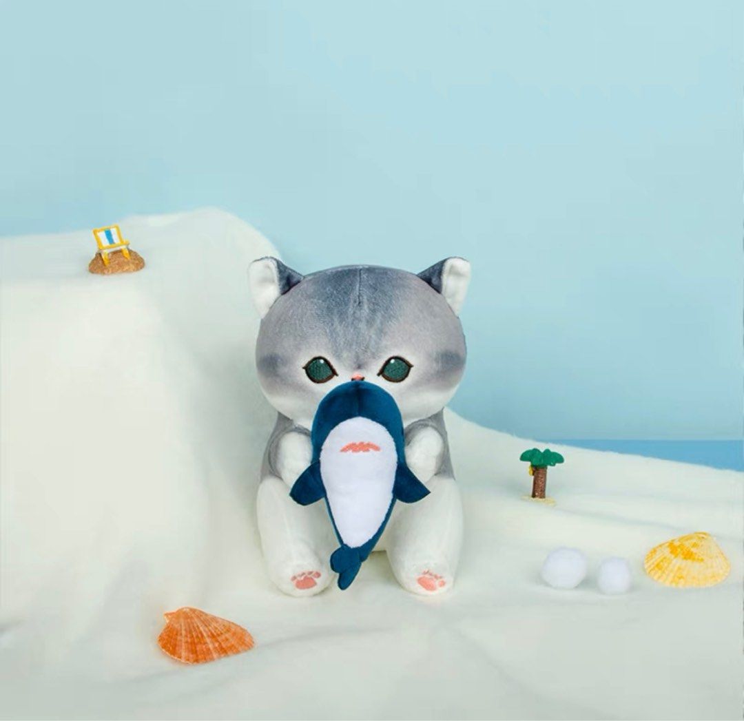 AUTHENTIC MOFUSAND PLUSH CAT KITTEN / SHARK / EBI SHRIMP / DOLPHIN/ 17 CM/ 18 CM / 20 CM / 21 CM ...