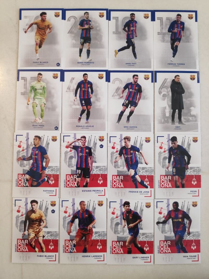 Barcelona Team Set Complete Soccer Cards 1-50, Hobbies & Toys, Toys ...