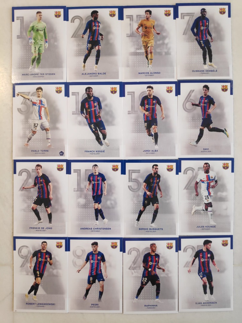 Barcelona Team Set Complete Soccer Cards 1-50, Hobbies & Toys, Toys ...