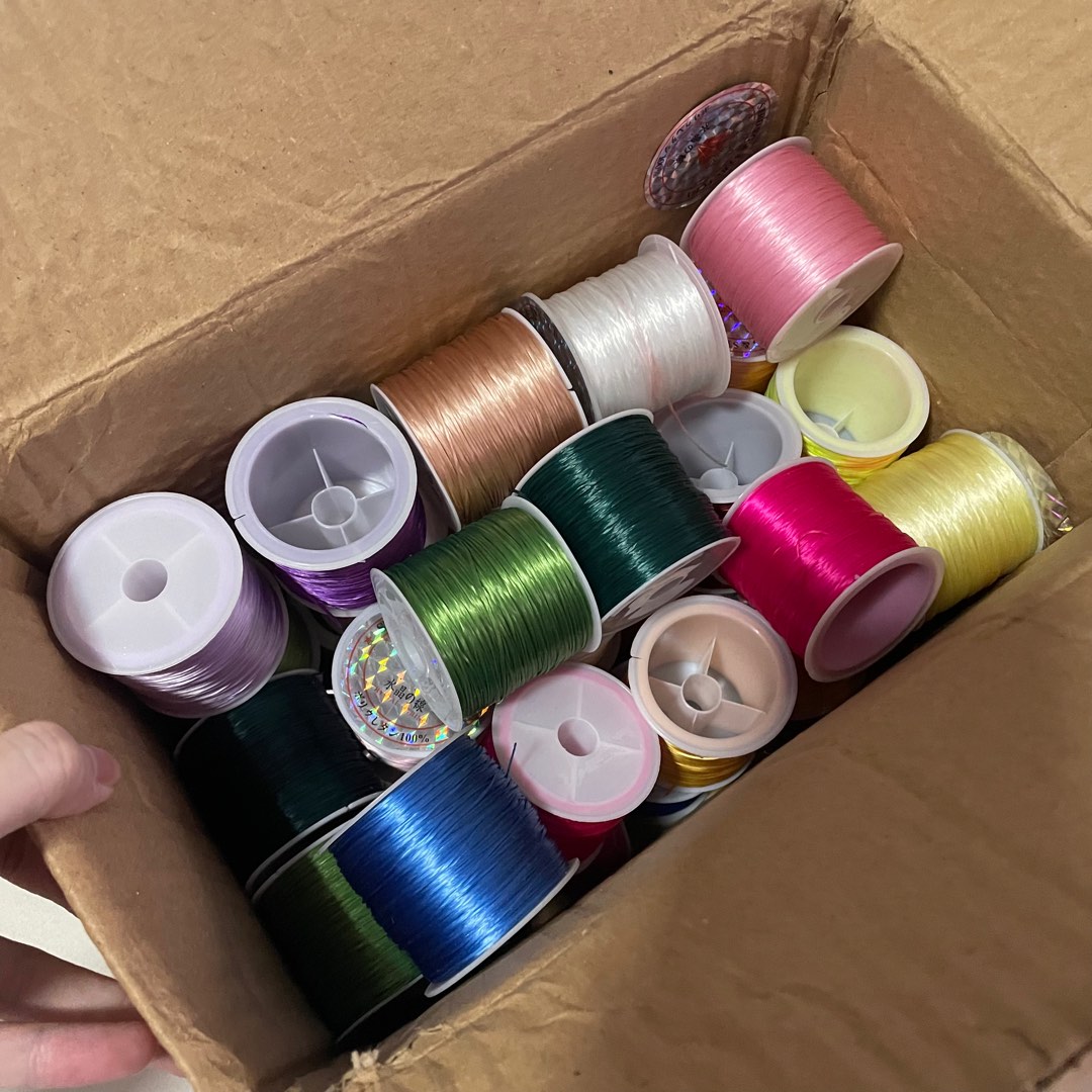 box of 37 strong and stretchy crystal strings, Hobbies & Toys ...