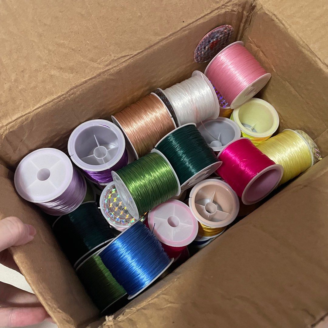 box of 37 strong and stretchy crystal strings, Hobbies & Toys ...