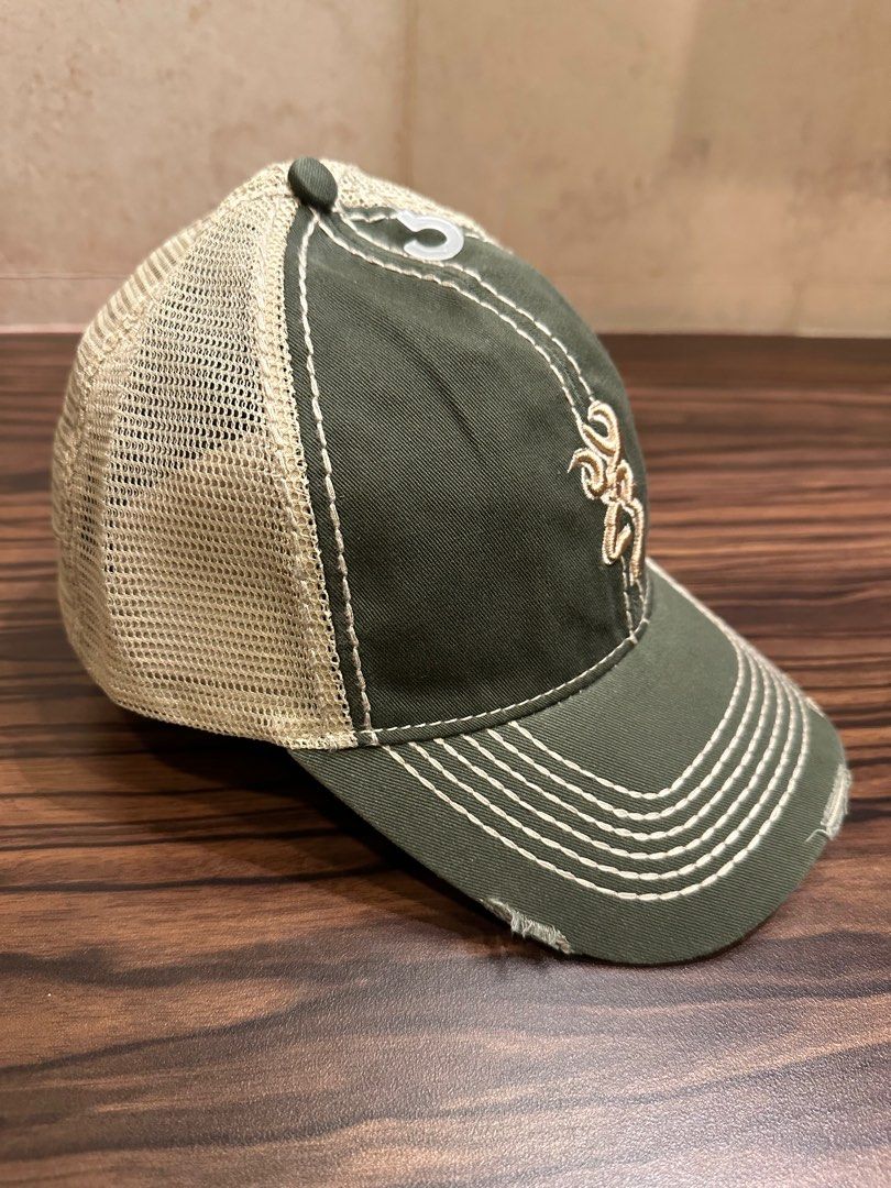 Browning Distressed Mesh Trucker Cap, Men's Fashion, Watches ...