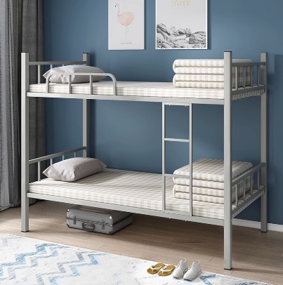 Bunk iron bed, staff dormitory bed, double-layer single student high ...