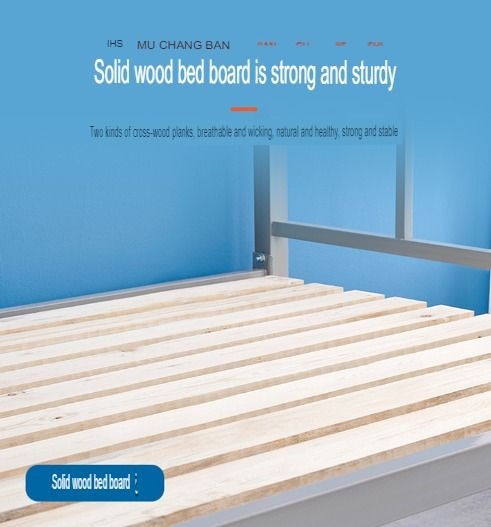 Bunk iron bed, staff dormitory bed, double-layer single student high ...