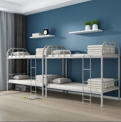 Bunk iron bed, staff dormitory bed, double-layer single student high ...