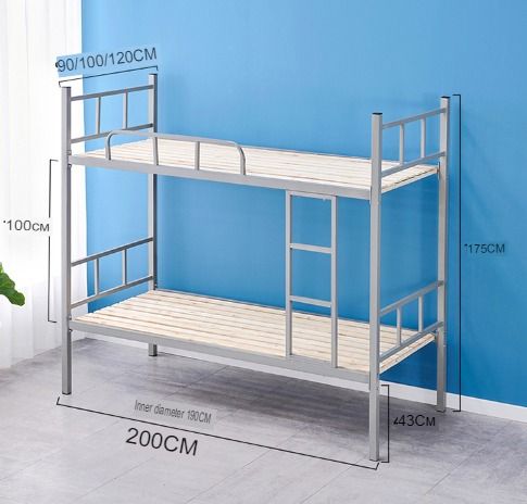 Bunk iron bed, staff dormitory bed, double-layer single student high ...