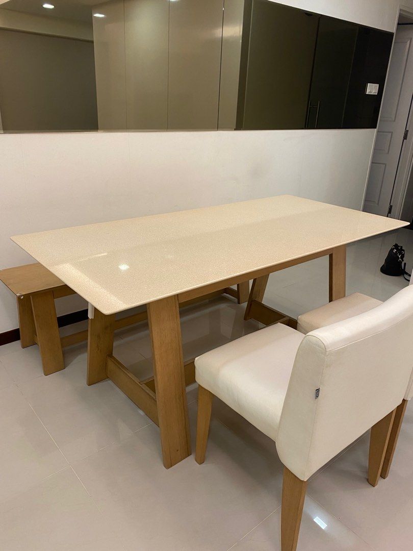 Cellini Caesarstone Dining Table Set, Furniture & Home Living ...